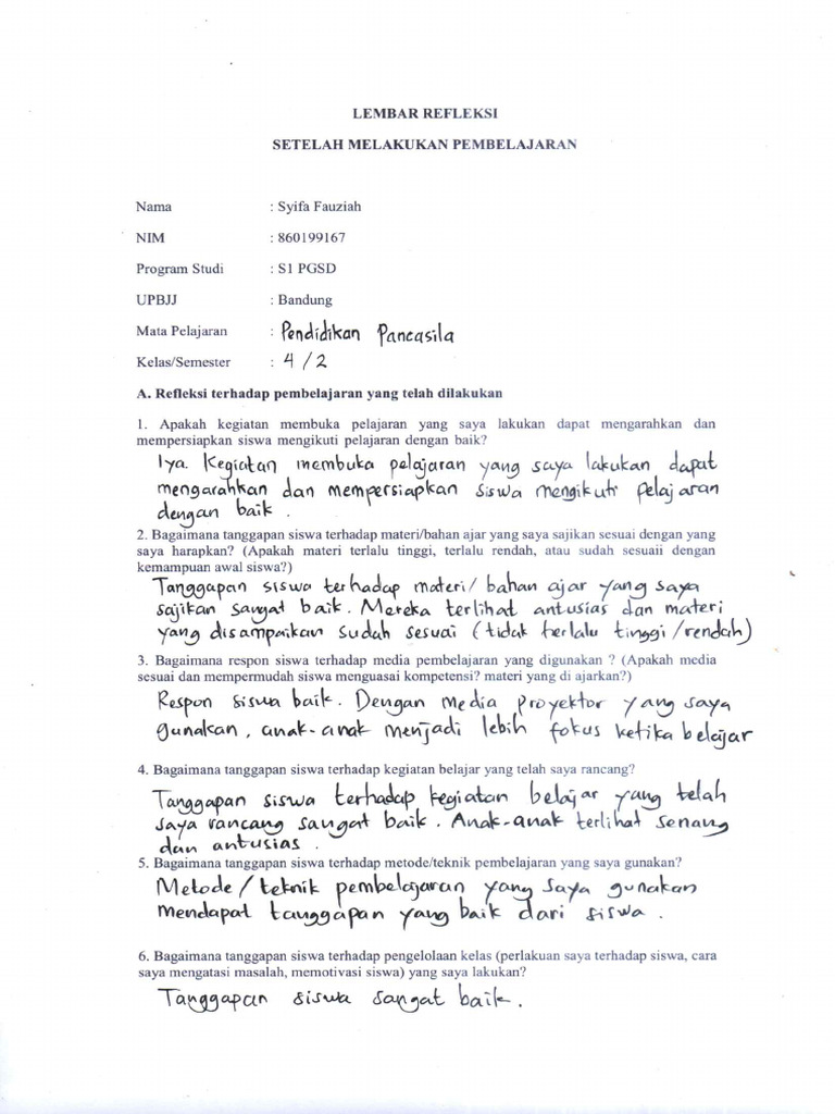 Lembar Refleksi Sesi 4 | PDF