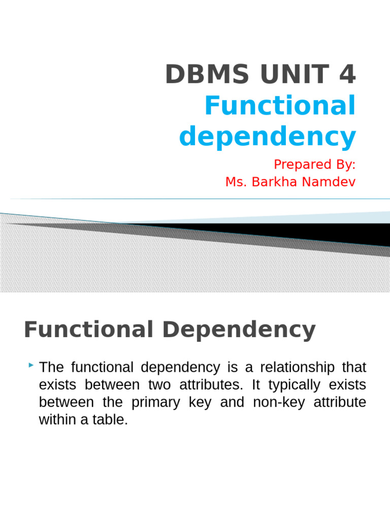 Functional Dependency Unit4 | PDF | Data Model | Data Management
