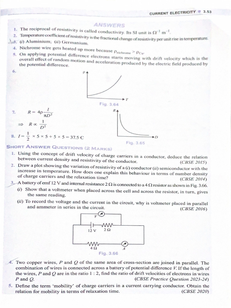 Current Electricity (APC Questions) | PDF