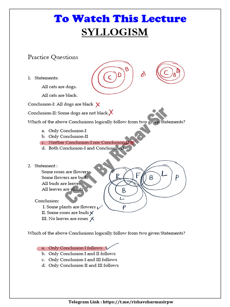 Syllogism - by Rishav Sharma Sir - 250519 - 155345 | PDF | Botany | Logic