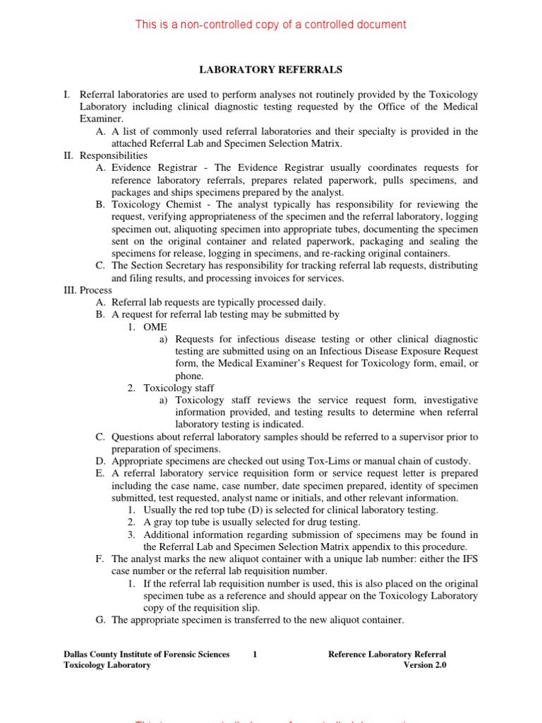 14 Laboratory Referrals, Version 2.0 | PDF | Hepatitis B | Medical ...
