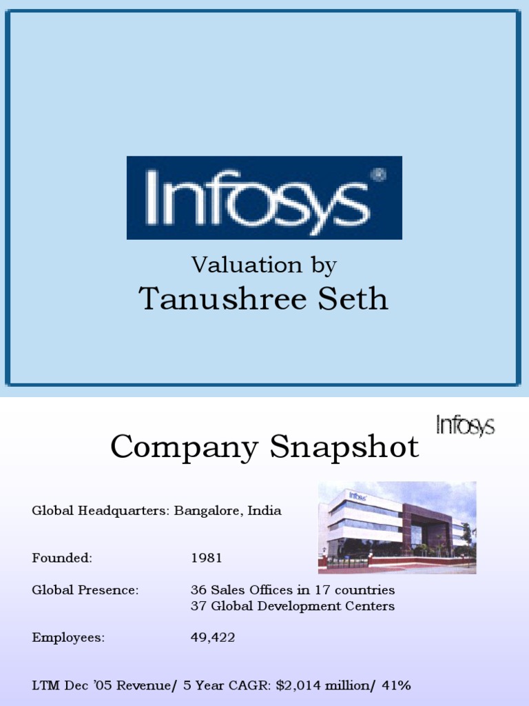 Valuation of Infosys Limited | PDF | Euro | Net Present Value