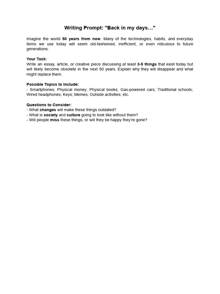 Writing Prompt | PDF