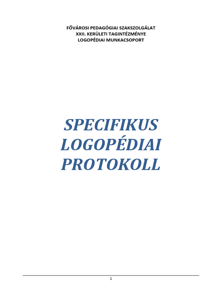 Logopedia Protokoll 1 | PDF