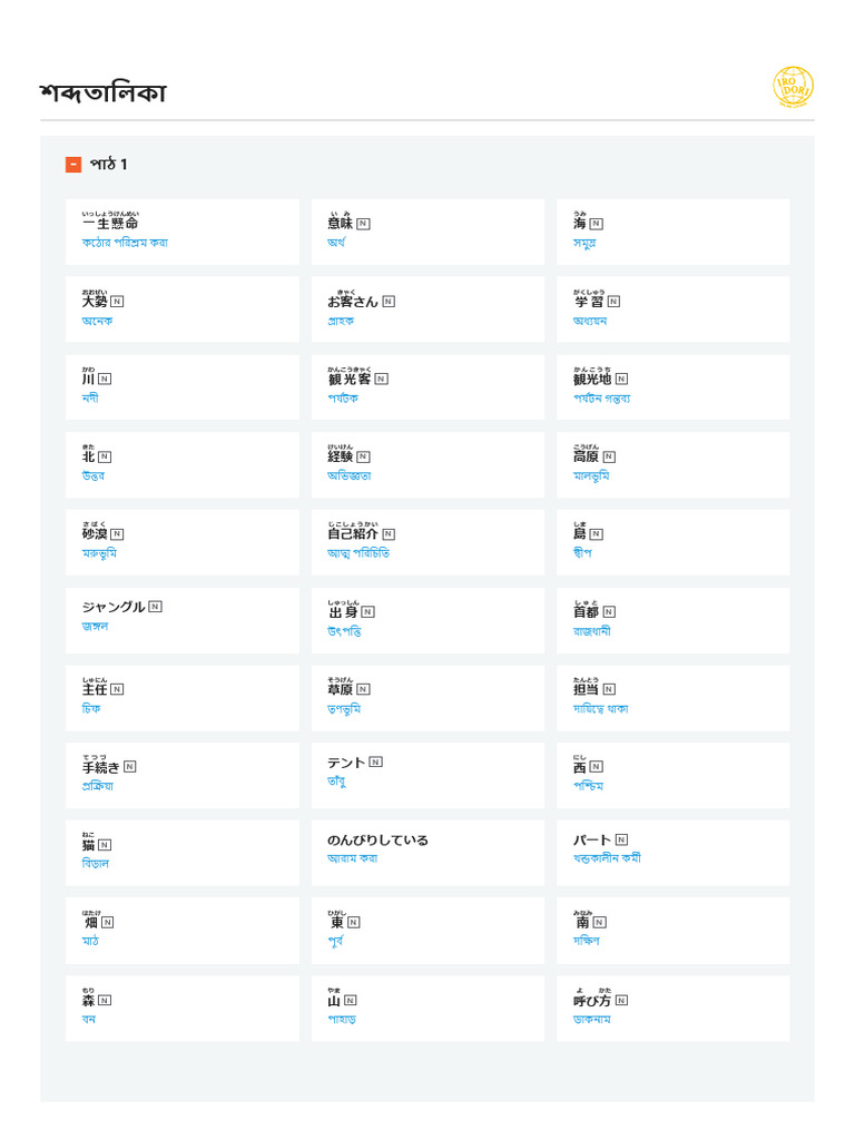 Z Book Vocabulary List BN | PDF