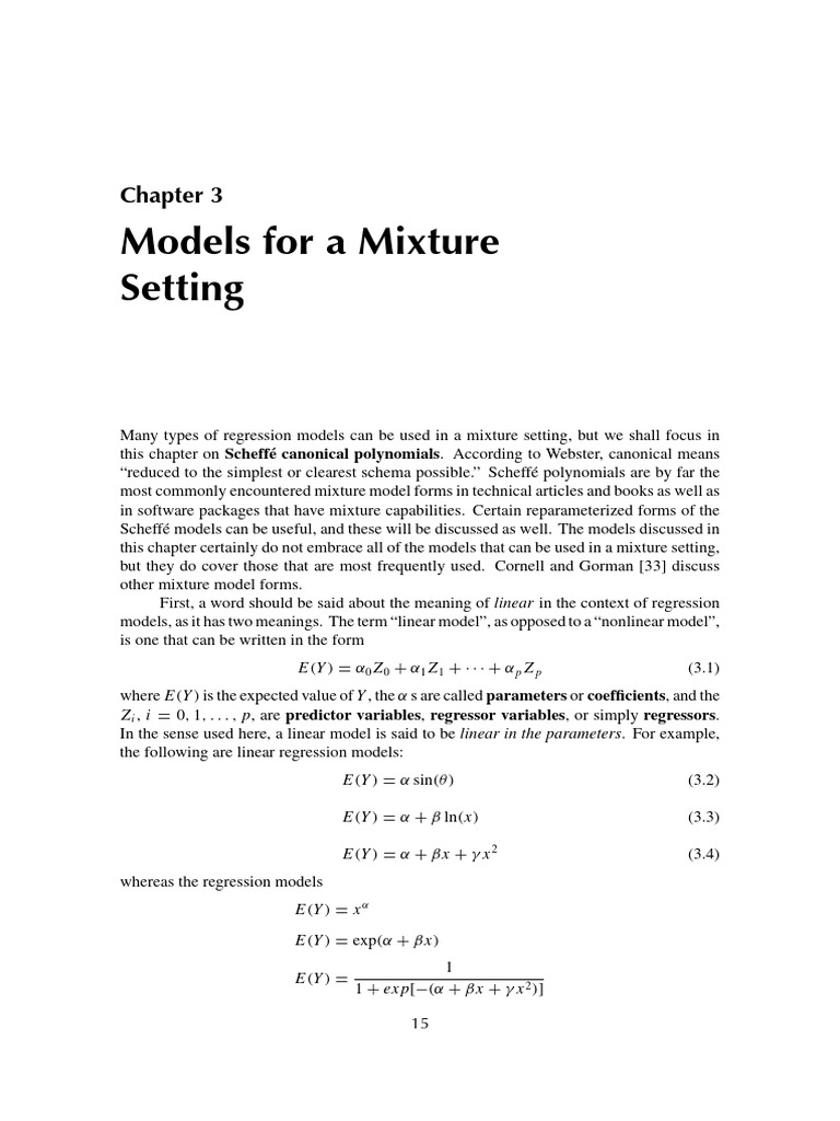3-models-for-a-mixture-setting-2005 | PDF | Least Squares | Linear ...