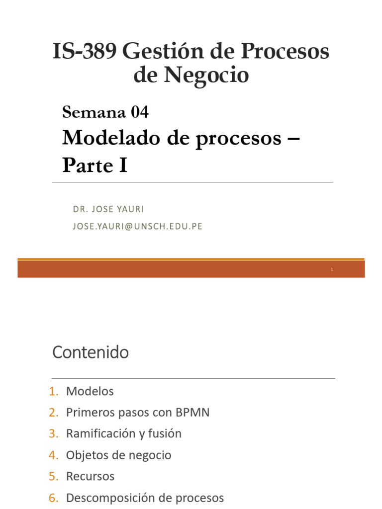 Is389 Sem04 - Modelado de Procesos - Parte i (1) | PDF | Planificación de recursos empresariales ...
