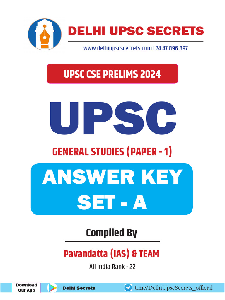 Upsc Answer Key | PDF