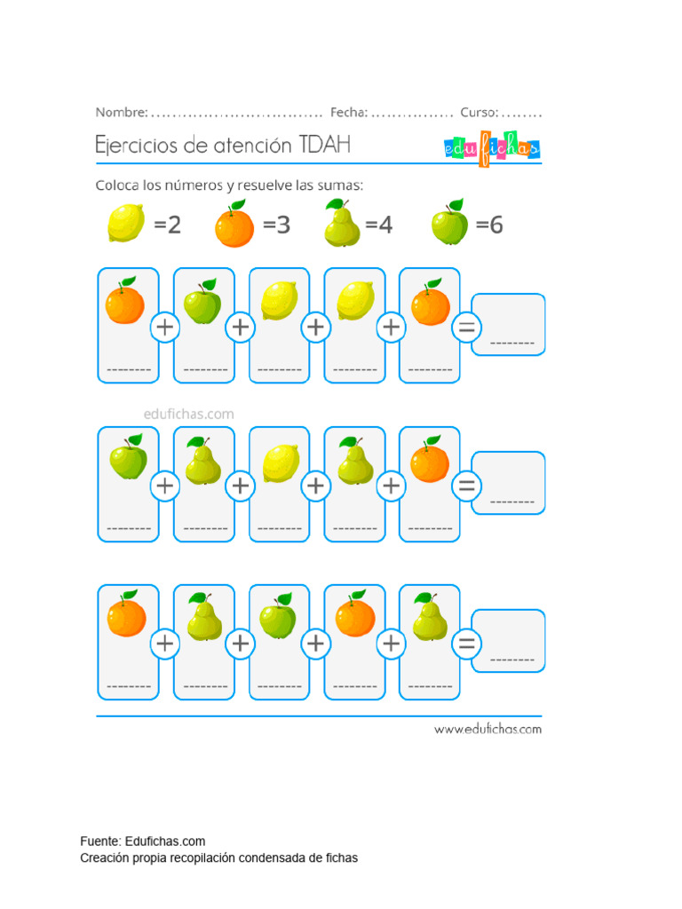 Fichas para Imprimir | PDF