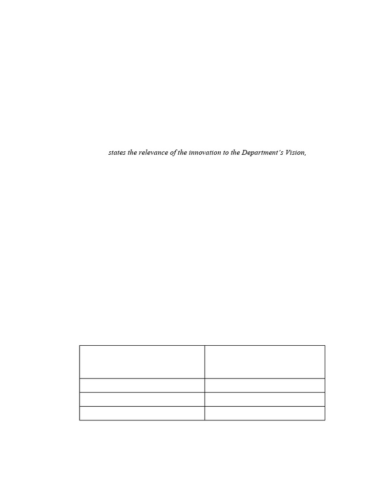 Innovation Paper Outline For DepEd | PDF