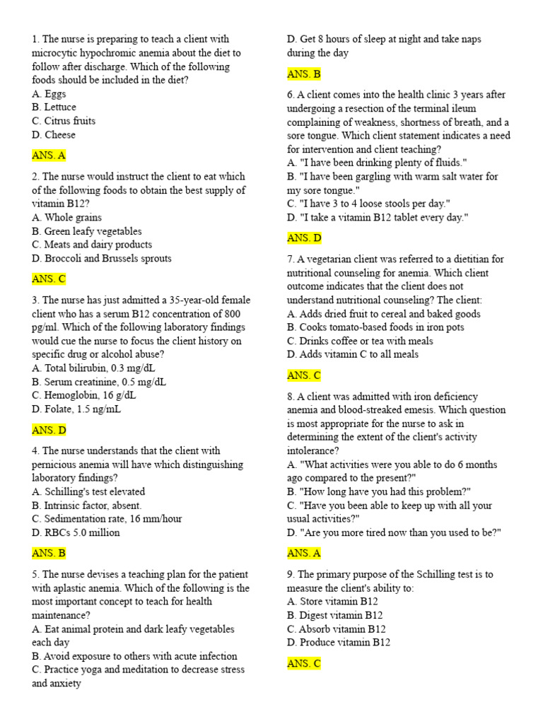 Hematologic Dysfunction | PDF | Anemia | Vitamin B12