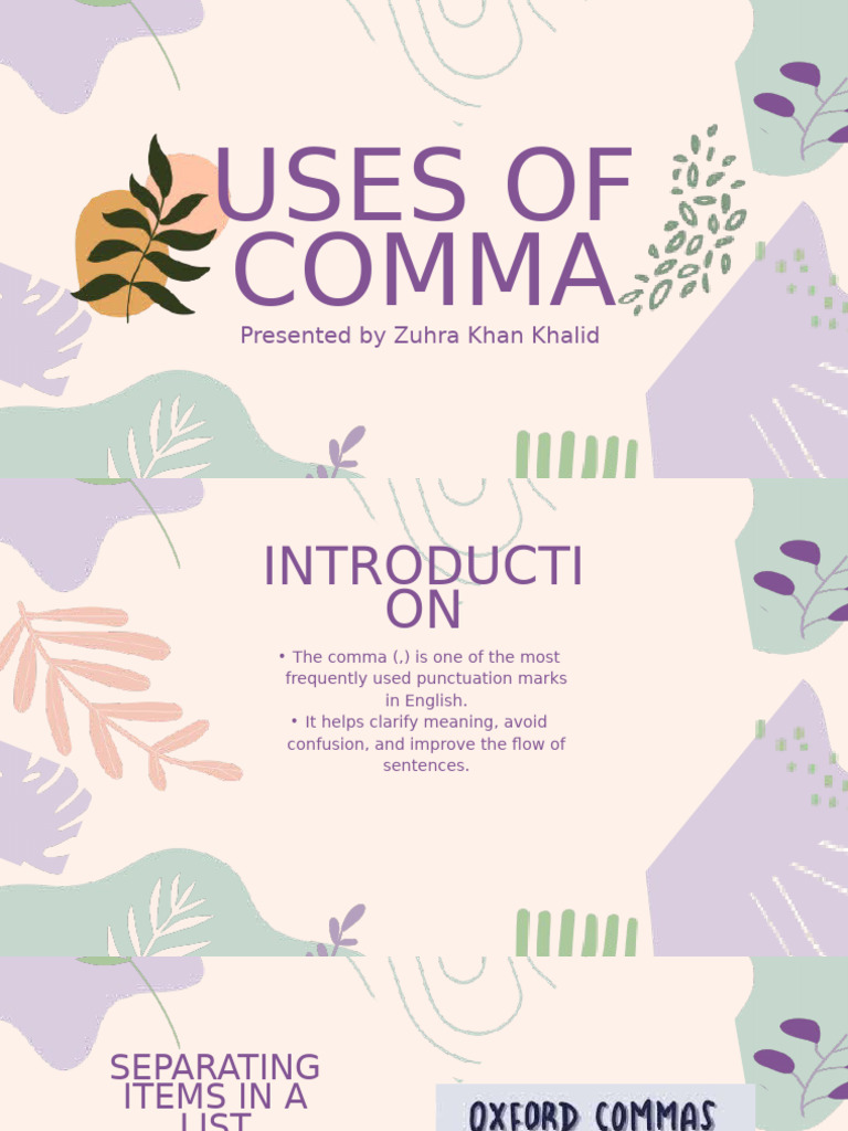 Uses of Comma Transitions | PDF