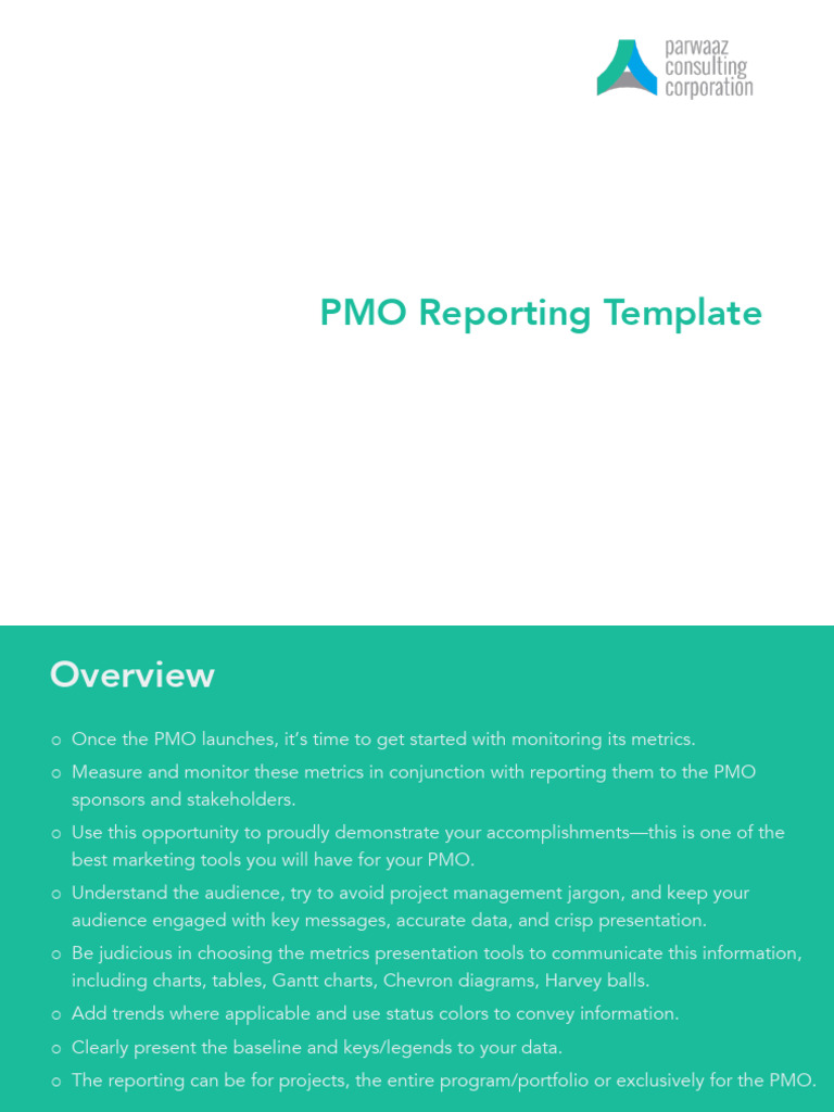 PMO Reporting Template Overview | PDF | Economies | Business Economics