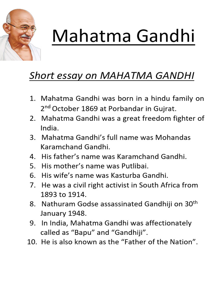 Mahatma Gandhi: Father of the Nation | PDF