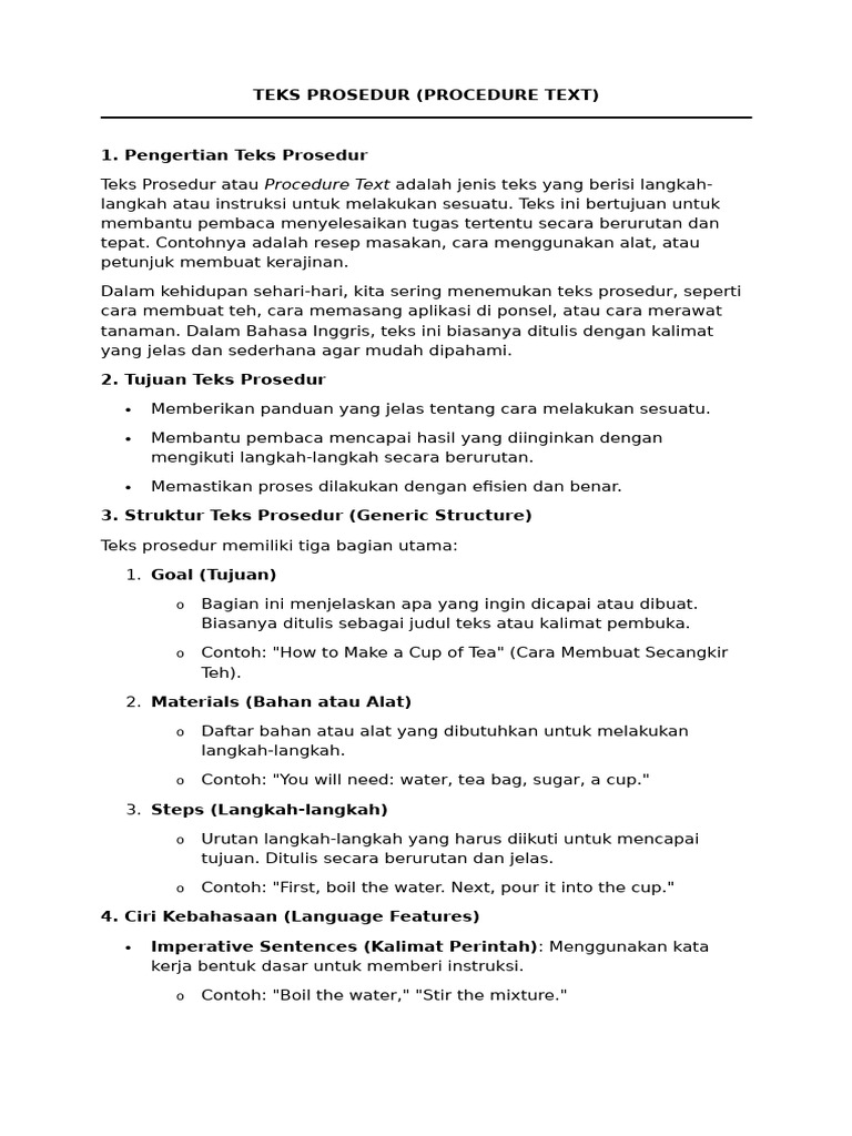 Panduan Lengkap Teks Prosedur | PDF