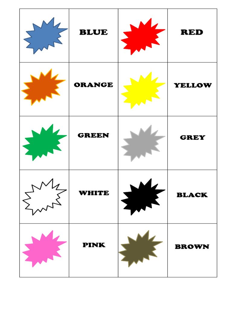 Memory Game Colours | PDF