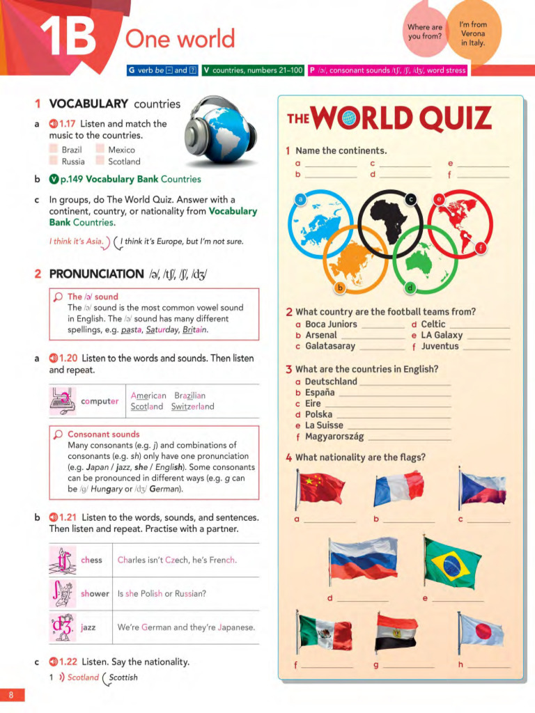 P. 8, 9, 124, 125 Eng File (Elementary) - Student's Book | PDF