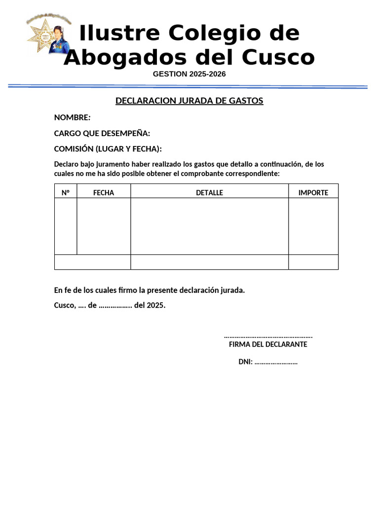 Declaracion Jurada Que No Se Puede Demostrar Con Recibos, Boletas, Facturas. Etc.. | PDF