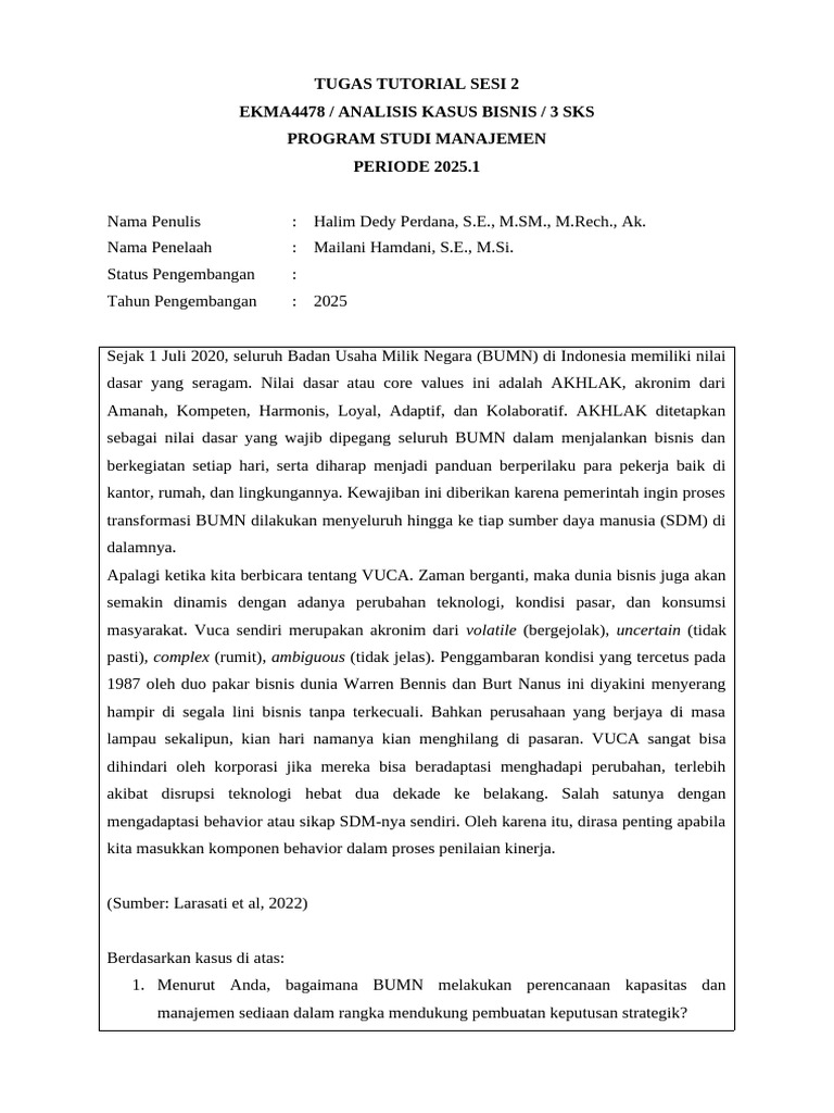 Tugas Analisis Kasus Bisnis | PDF