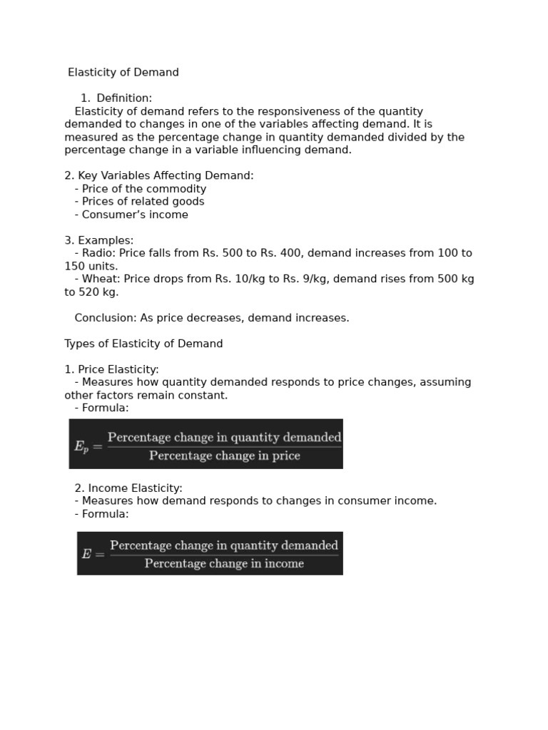 Elasticity of Demand | PDF