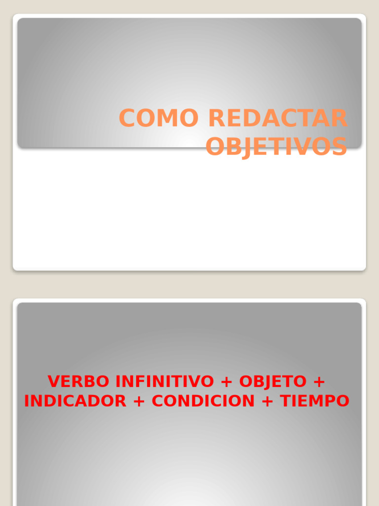Como Redactar Objetivos | PDF