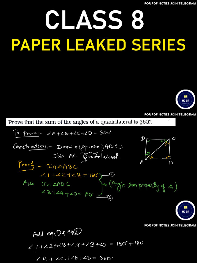 Quadrilateral and Parallelograms Paper Leaked | PDF