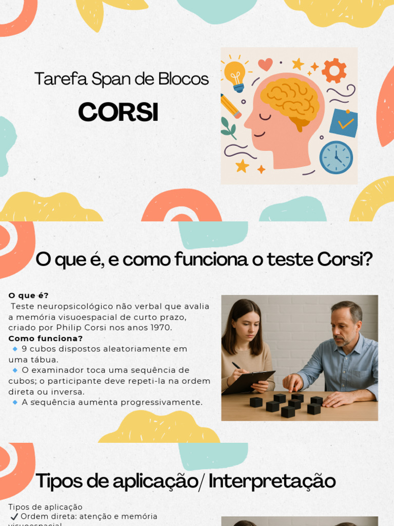 Teste de Cubos Corsi | PDF | Memória | Desvio padrão