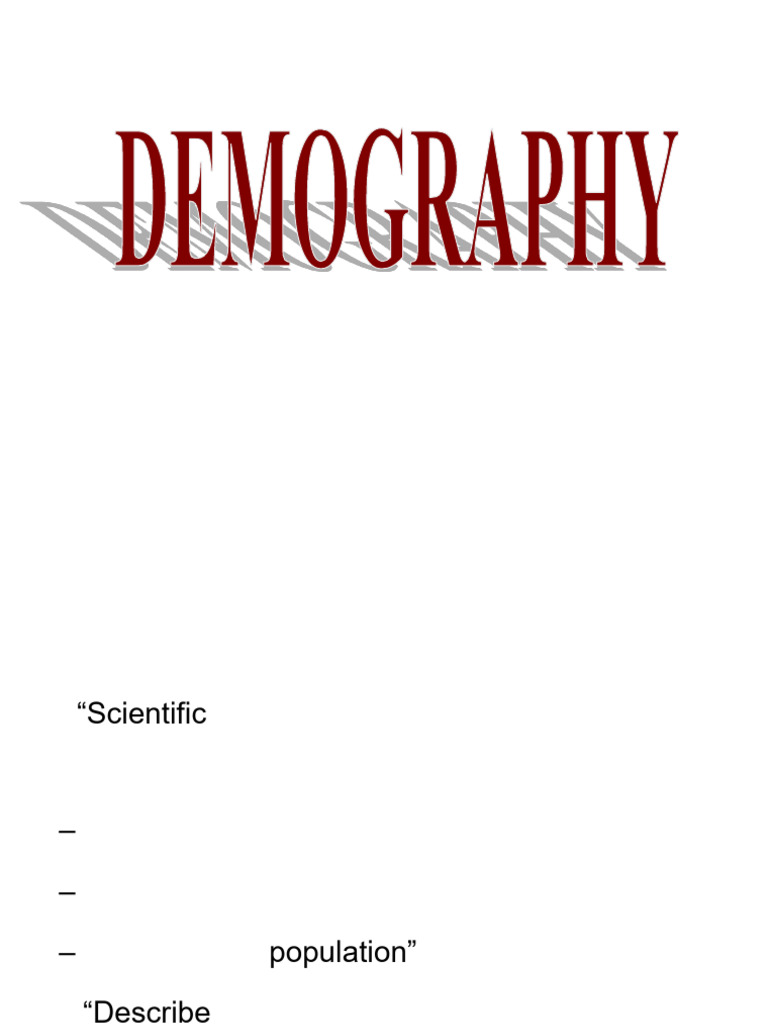 Demography (Population science) | PDF | Demography | Birth Rate