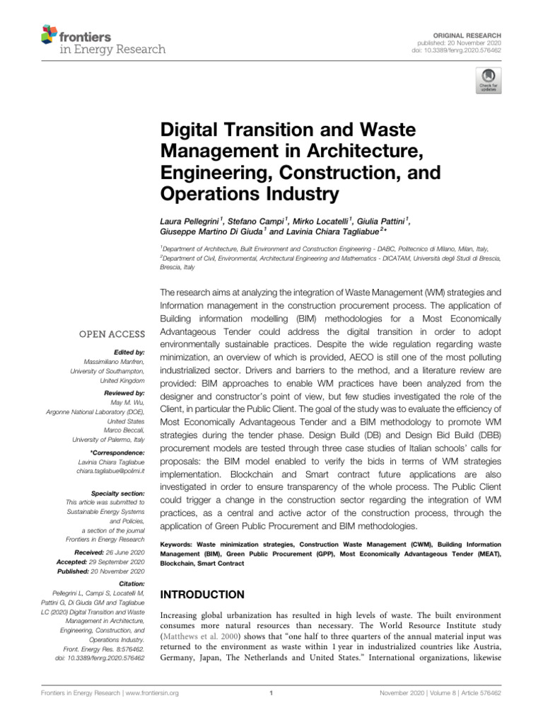 Digital Transition and Waste Management in Archite | PDF | Recycling ...