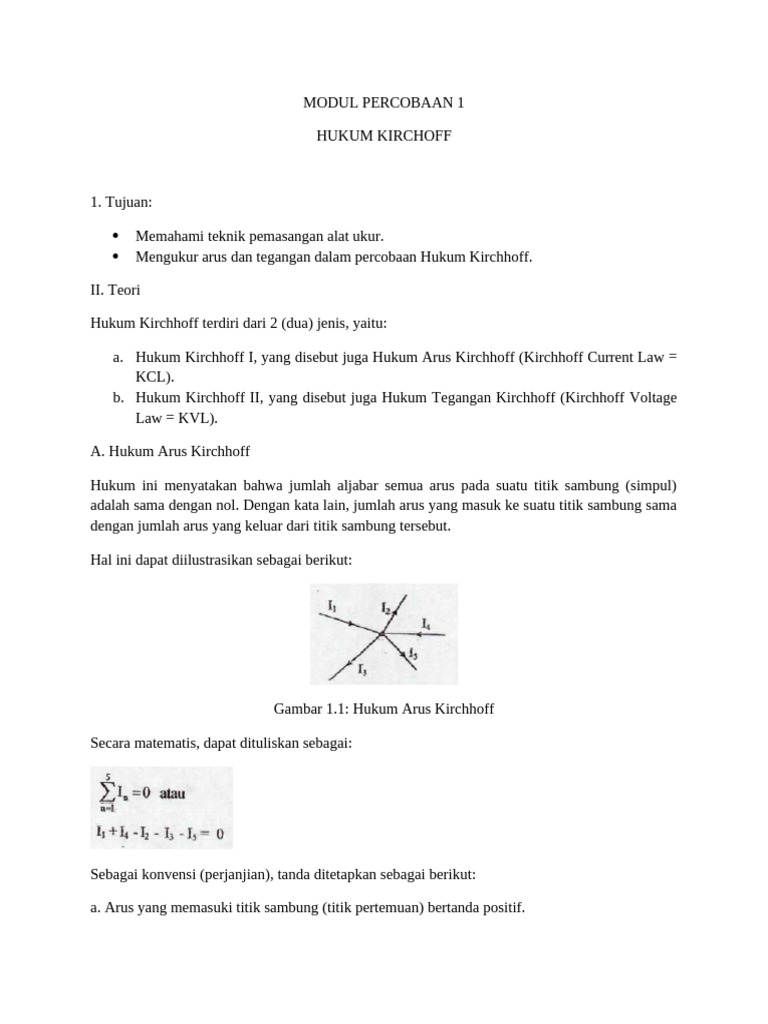 Modul Perc 1 Hukum Kirchof | PDF