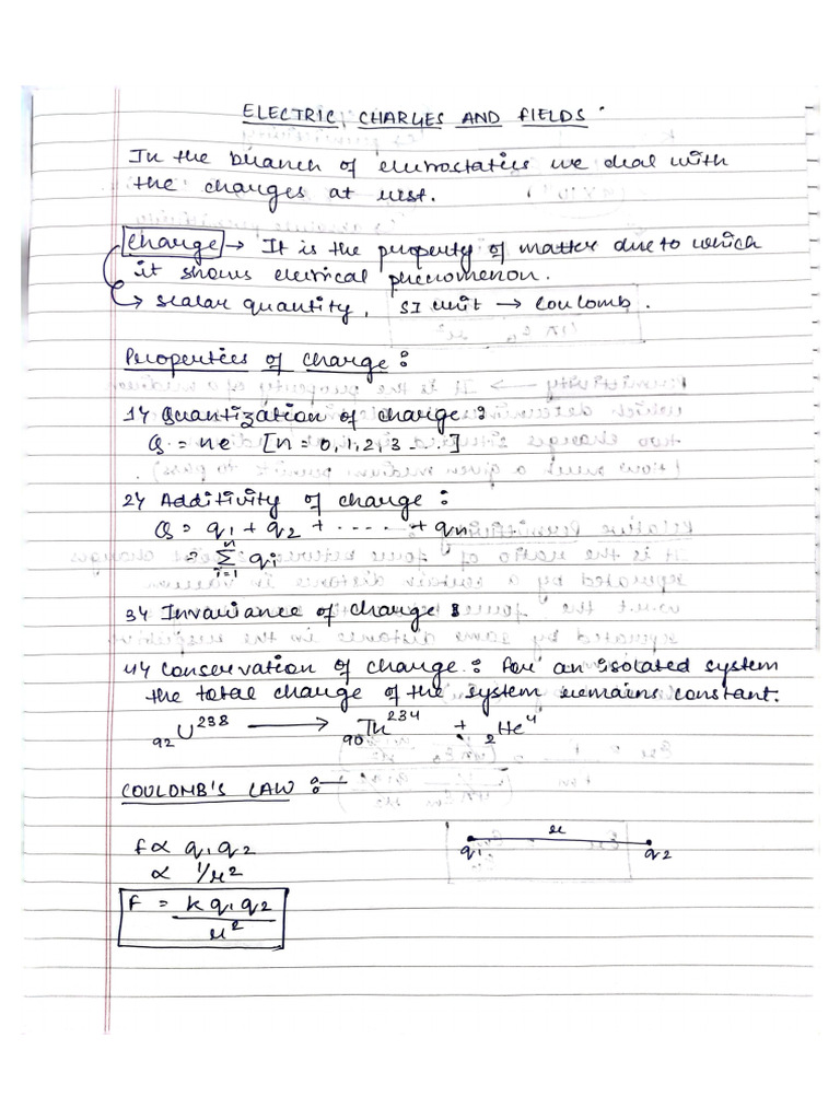 Ch1 Electric Charges and Fields | PDF