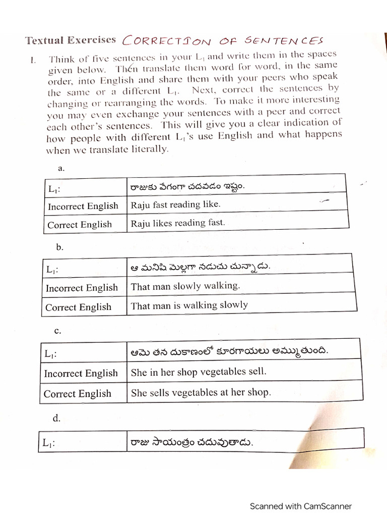 Semester 4 Correction of Sentences | PDF