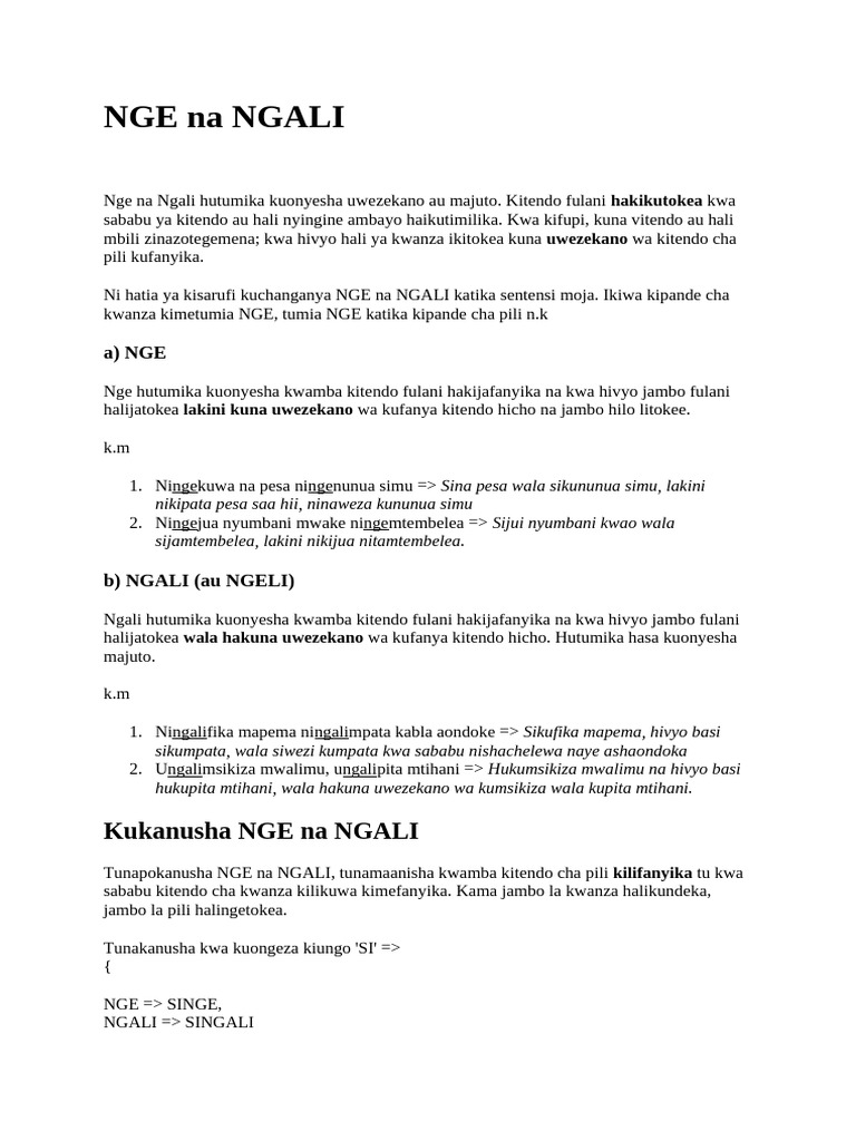 NGE Na NGALI | PDF