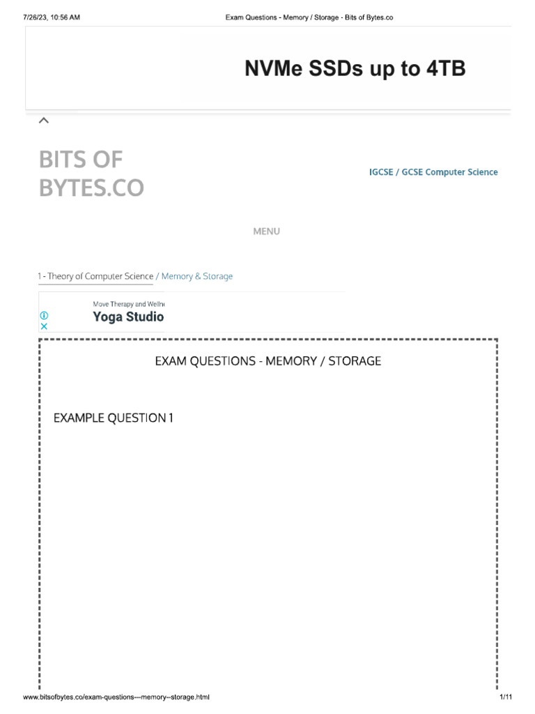 Exam Style Questions - StorageDevices | PDF
