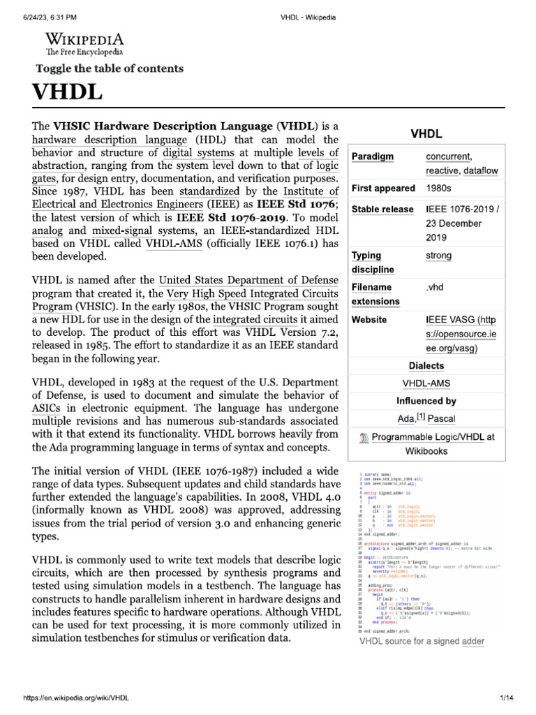VHDL | PDF