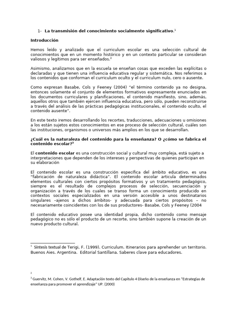 La Transmisión Del Conocimiento | PDF | Plan de estudios | Enseñando
