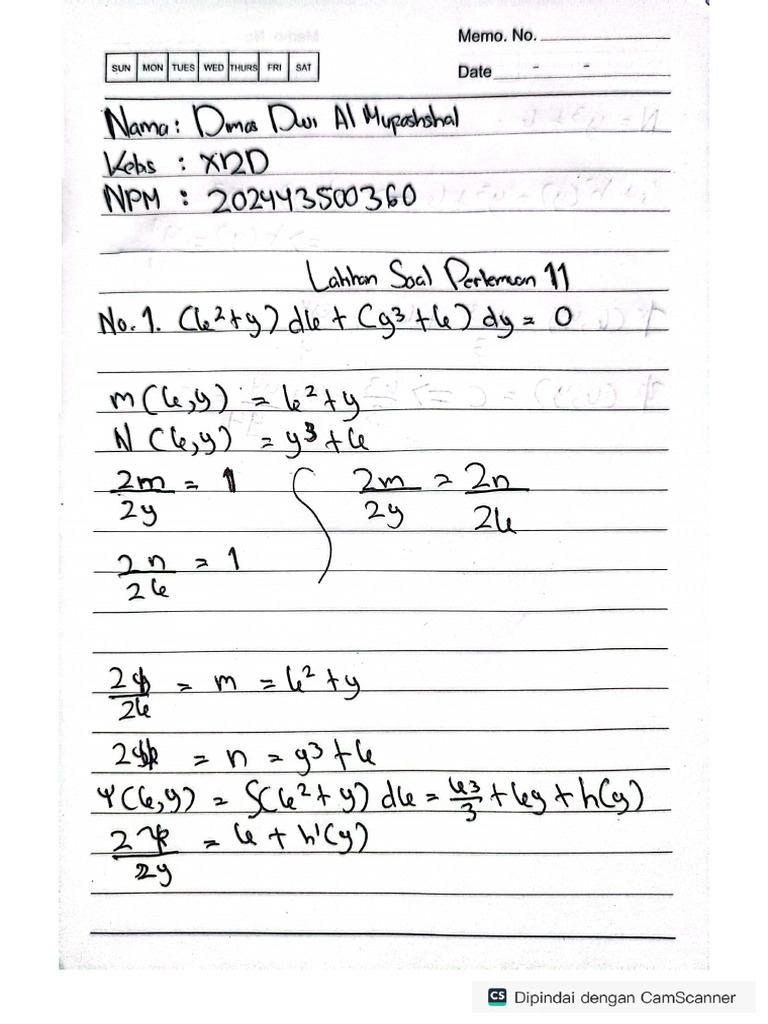 Dimas Dwi Almufashshal, X2D , 202443500360 _ Tugas Kalkulus Latihan ...