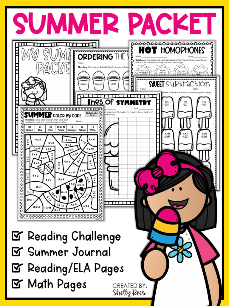 3rdGradeSummerReviewPacket3rdGradeEndofYearMathReadingActivities-1 ...