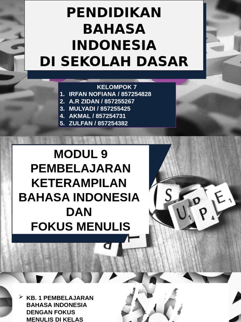 PPT KEL 7 Keterampilan Berbahasa Indonesia SD | PDF