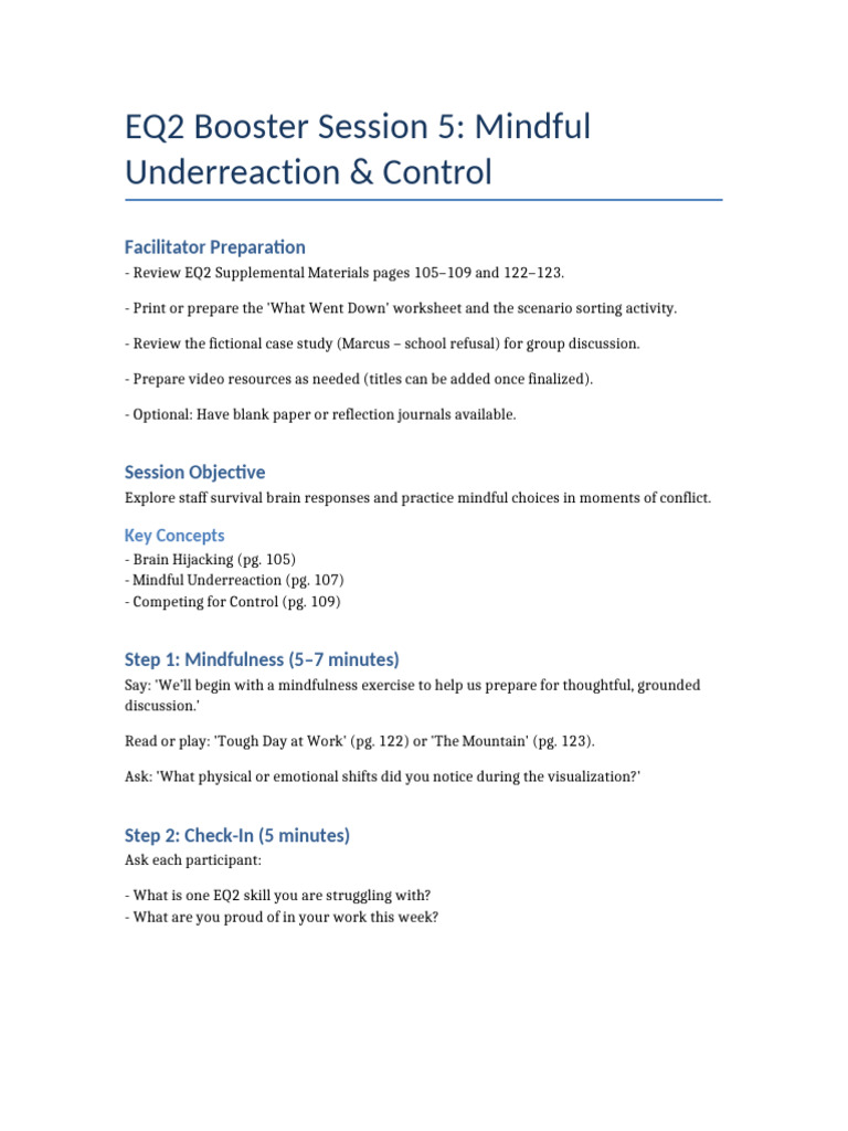 Session5 FacilitatorGuide | PDF | Psychological Concepts | Behavioural Sciences