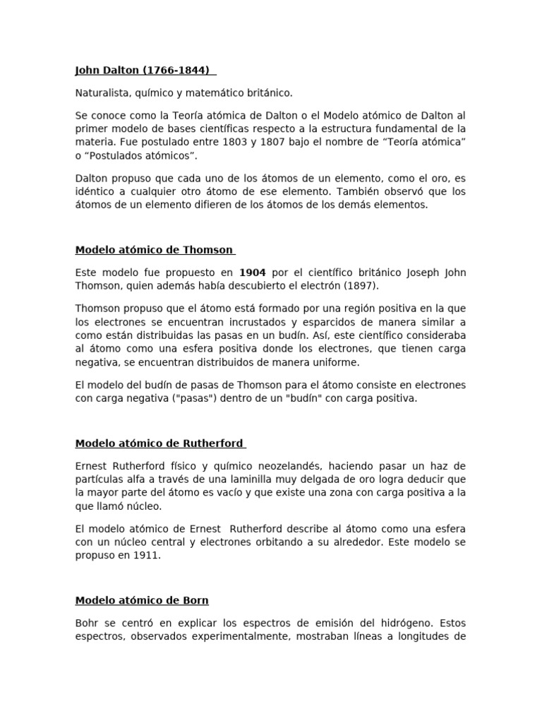 John Dalton | PDF | Átomos | Núcleo atómico