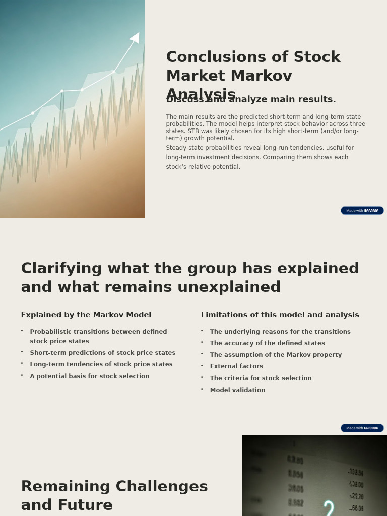 Conclusions of Stock Market Markov Analysis | PDF