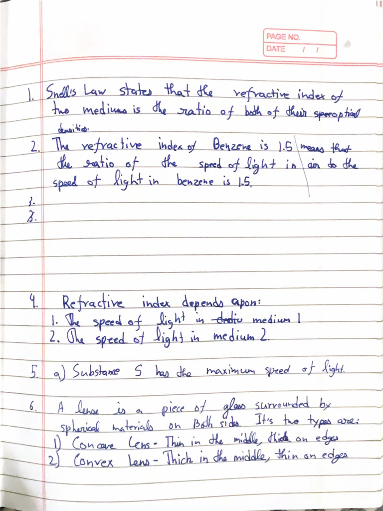 Parth-Refraction Test | PDF