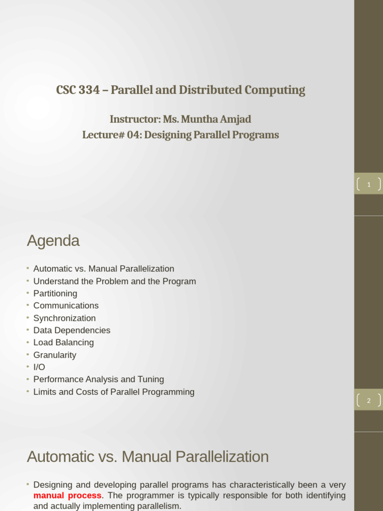 4 DesigningParallelPrograms | PDF | Parallel Computing | Scalability