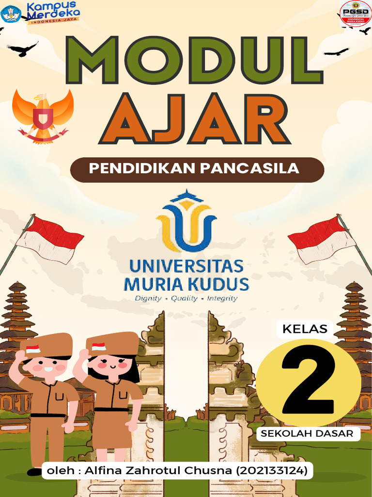 Krem Ilustrasi Sampul Modul Ajar Pendidikan Pancasila | PDF