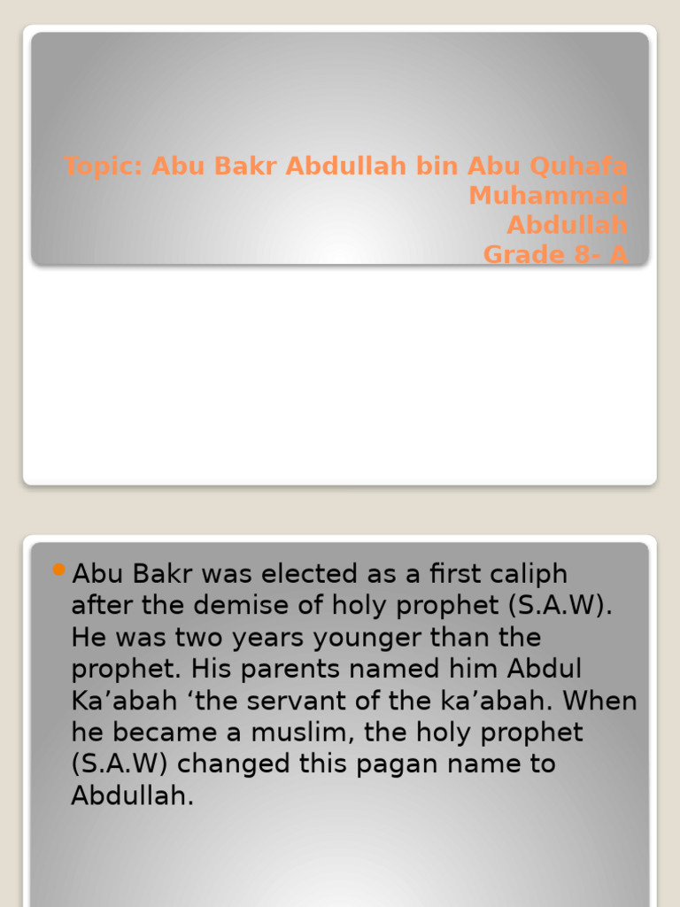 Abu Bakr | PDF