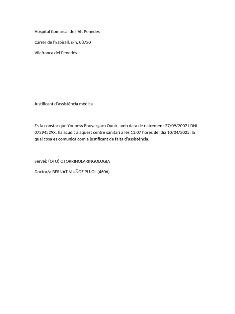 Justificant Youness Formatat | PDF