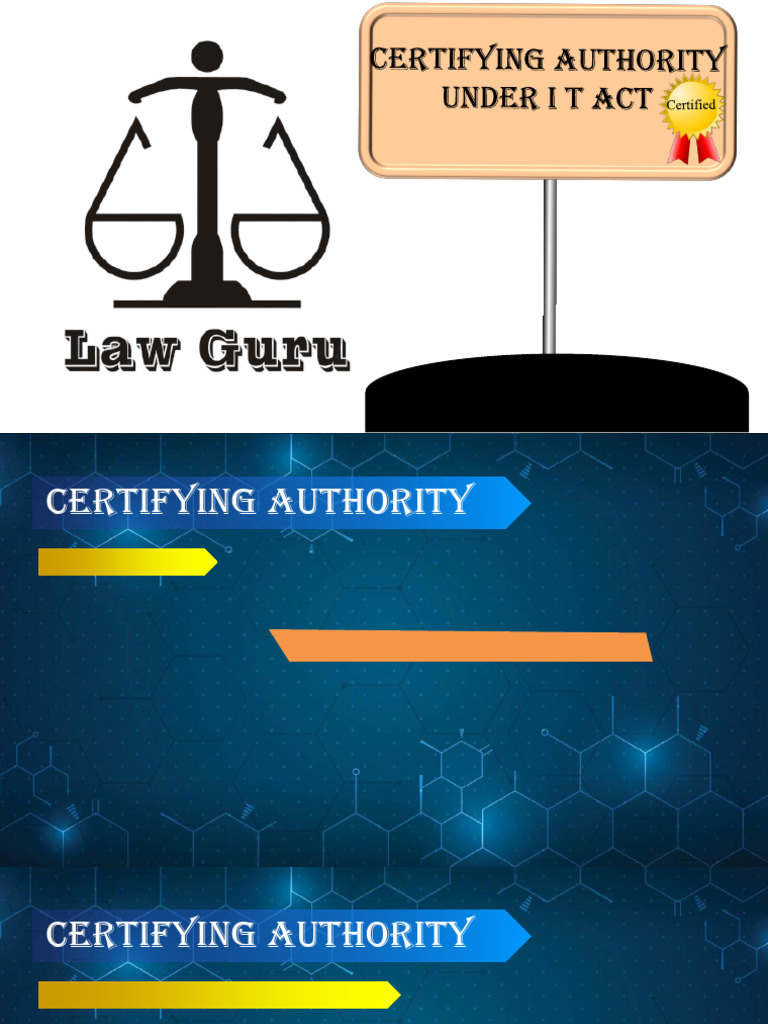 Role of Certifying Authorities in IT Act | PDF | U.S. Securities And ...