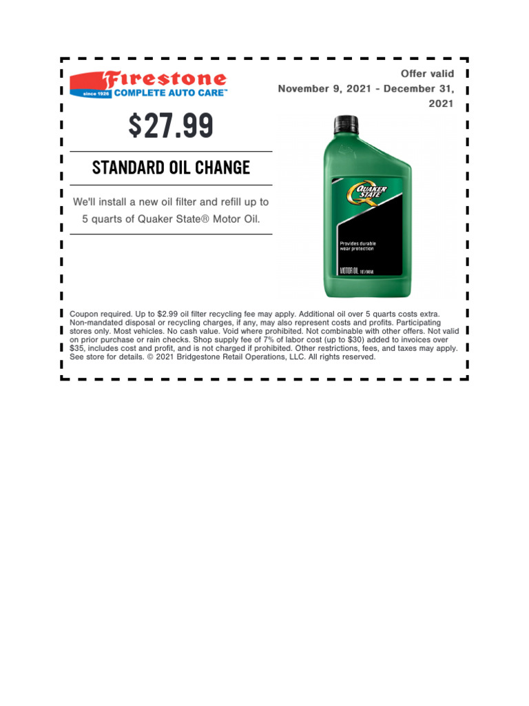 $27.99 Standard Oil Change Offer | PDF