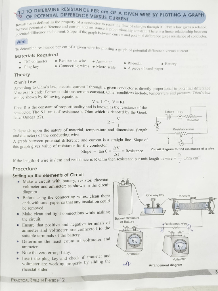 Experiment No 1 Class 12 | PDF